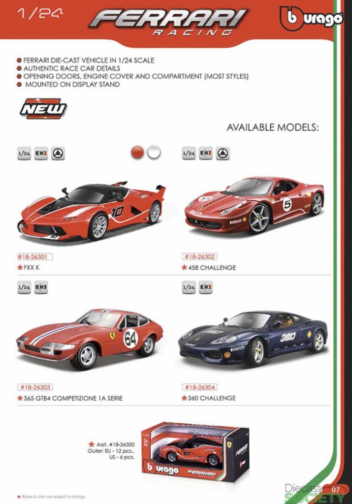 Bburago Collezione Ferrari 2016 Catalogue • DiecastSociety.com