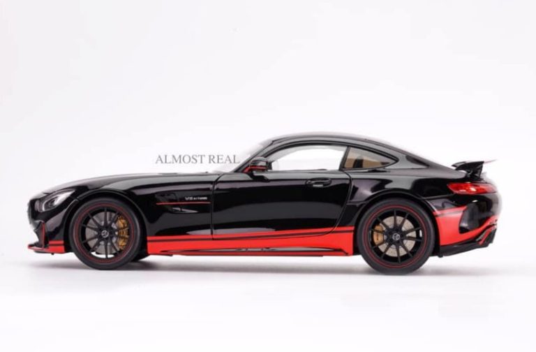 Almost Real Mercedes AMG GT R - Black w/Red Stripes • DiecastSociety.com