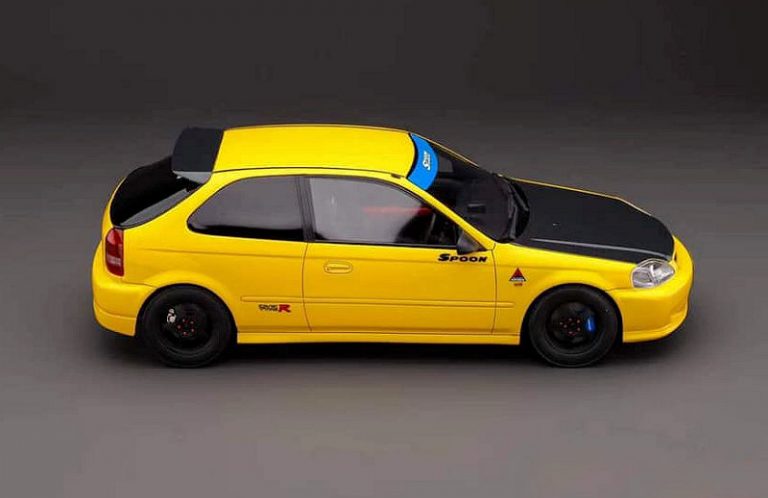 One Model Honda Civic TYPE-R EK9 Spoon Sports - Yellow • DiecastSociety.com