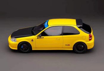 One Model Honda Civic TYPE-R EK9 Spoon Sports - Yellow • DiecastSociety.com