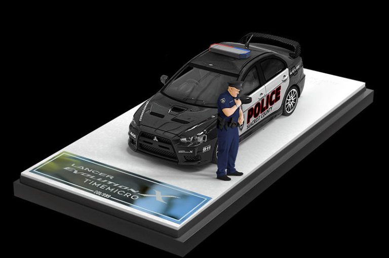 Timed Micro Lancer EVO X, Police! • DiecastSociety.com