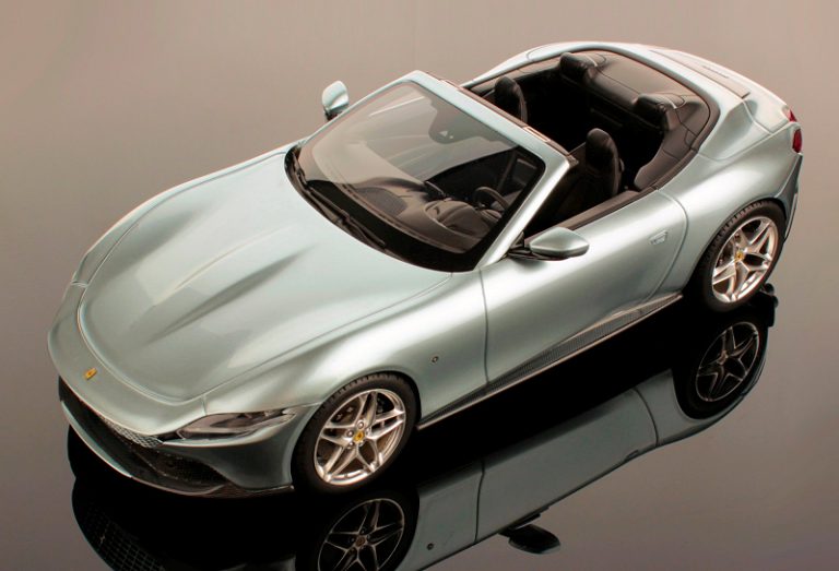 FIRST LOOK: MR Ferrari Roma Spider - Celeste Trevi • DiecastSociety.com
