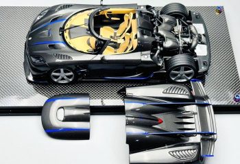 MCM Koenigsegg One:1 - Engine Open Full Carbon • DiecastSociety.com