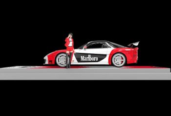 Timed Micro New Mazda RX-7 Veilside Marlboro (UPDATE) • DiecastSociety.com